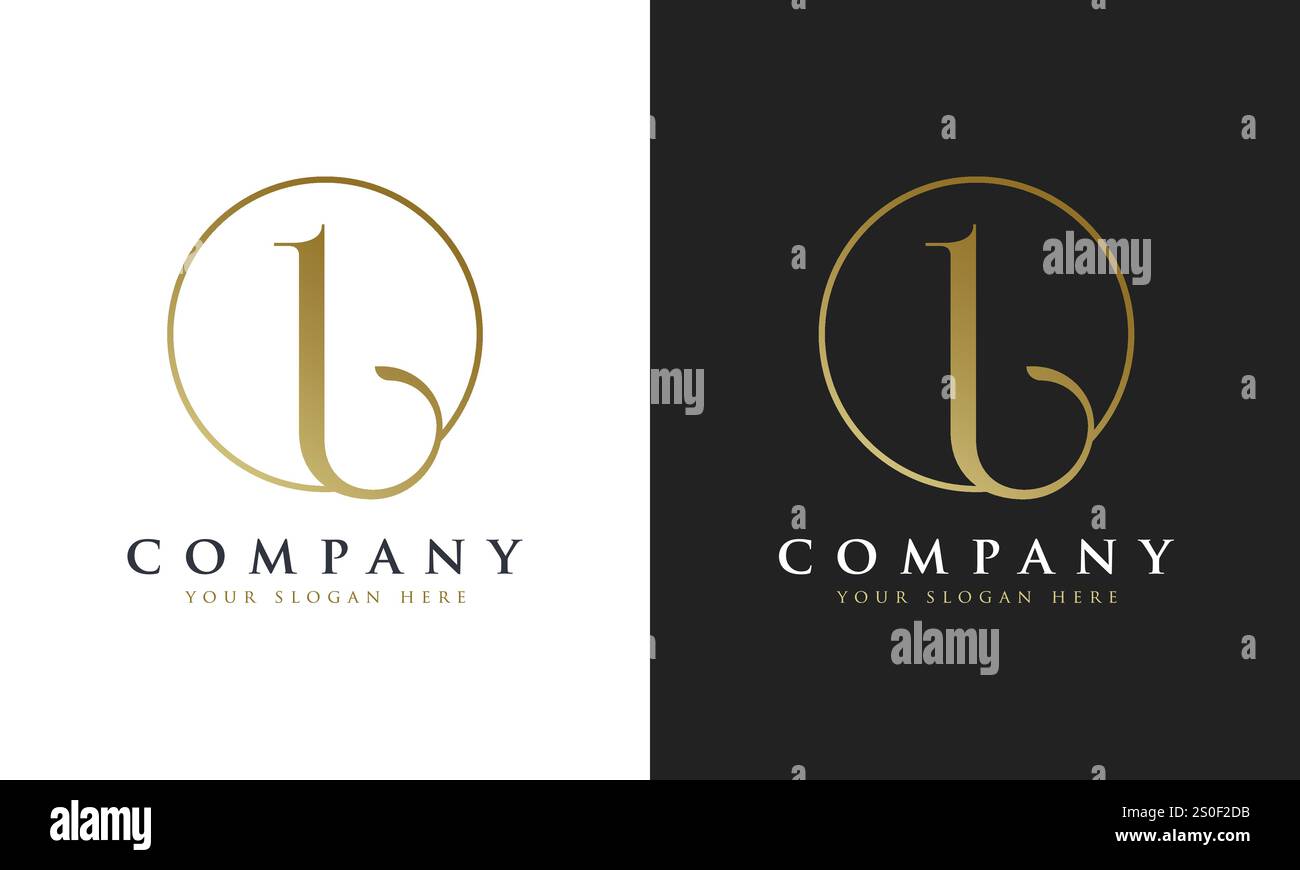 Abstract script gold premium luxury letter L logo design Stock Vector ...