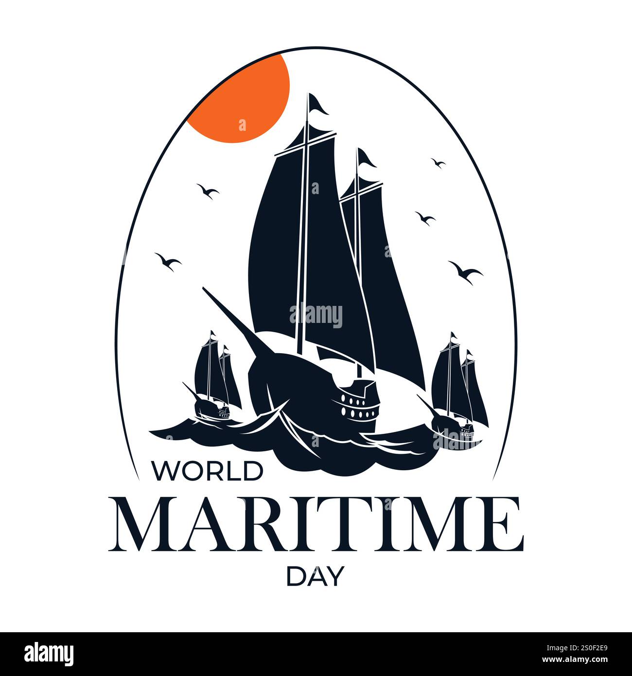 World Maritime Day with landscape of sailboat background. Holidays ...