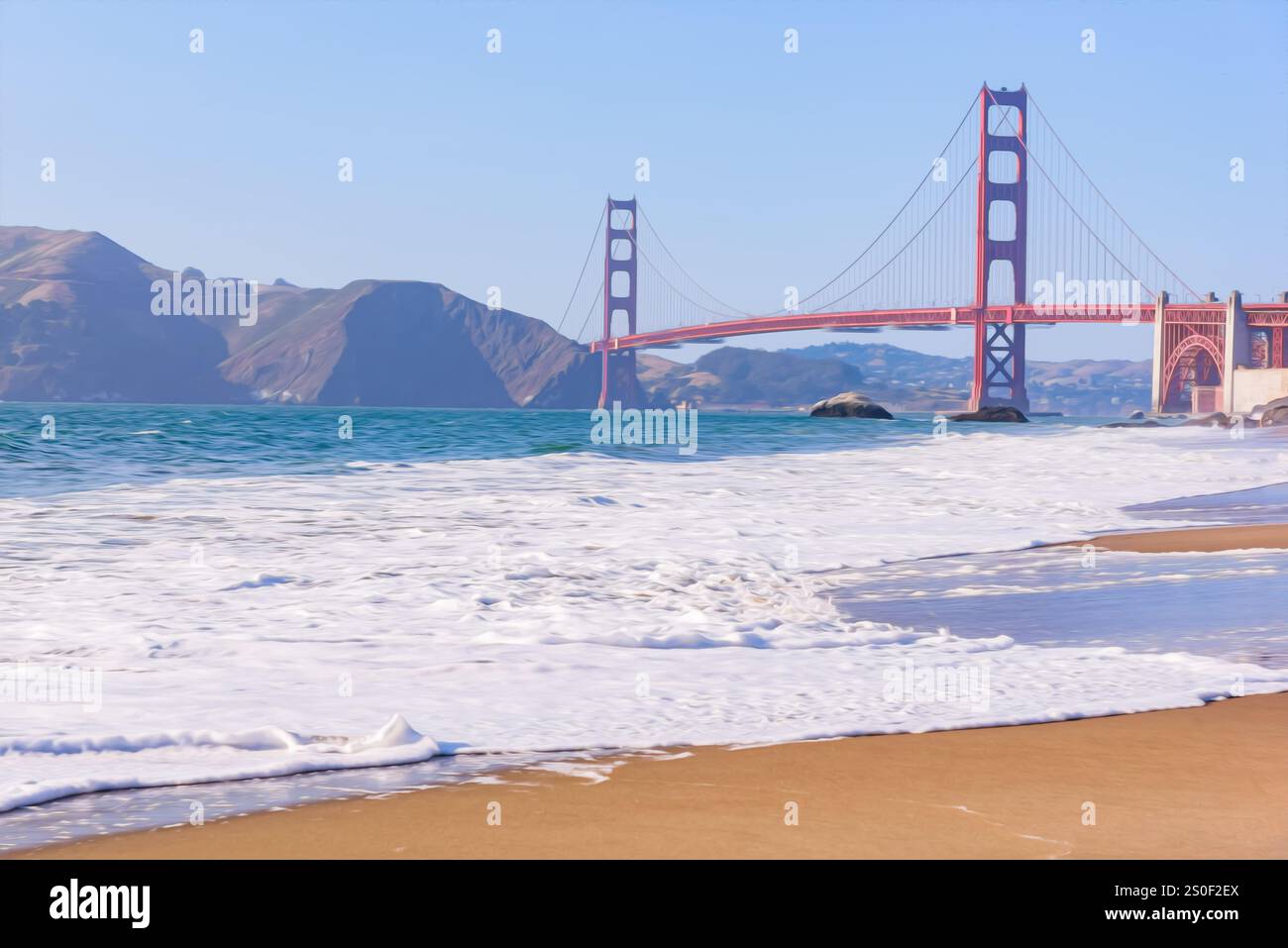 Golden Gate Bridge at Baker Beach in San Francisco California Stock ...