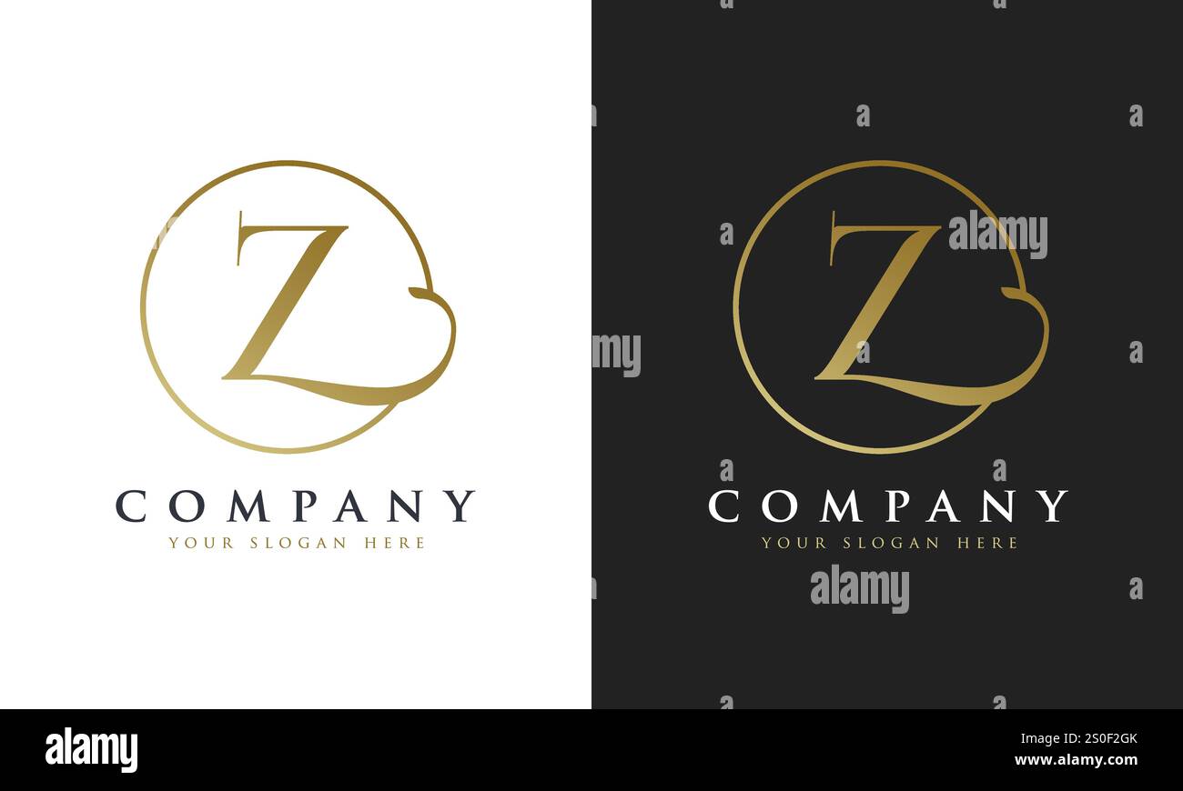 Abstract script gold premium luxury letter Z logo design Stock Vector ...