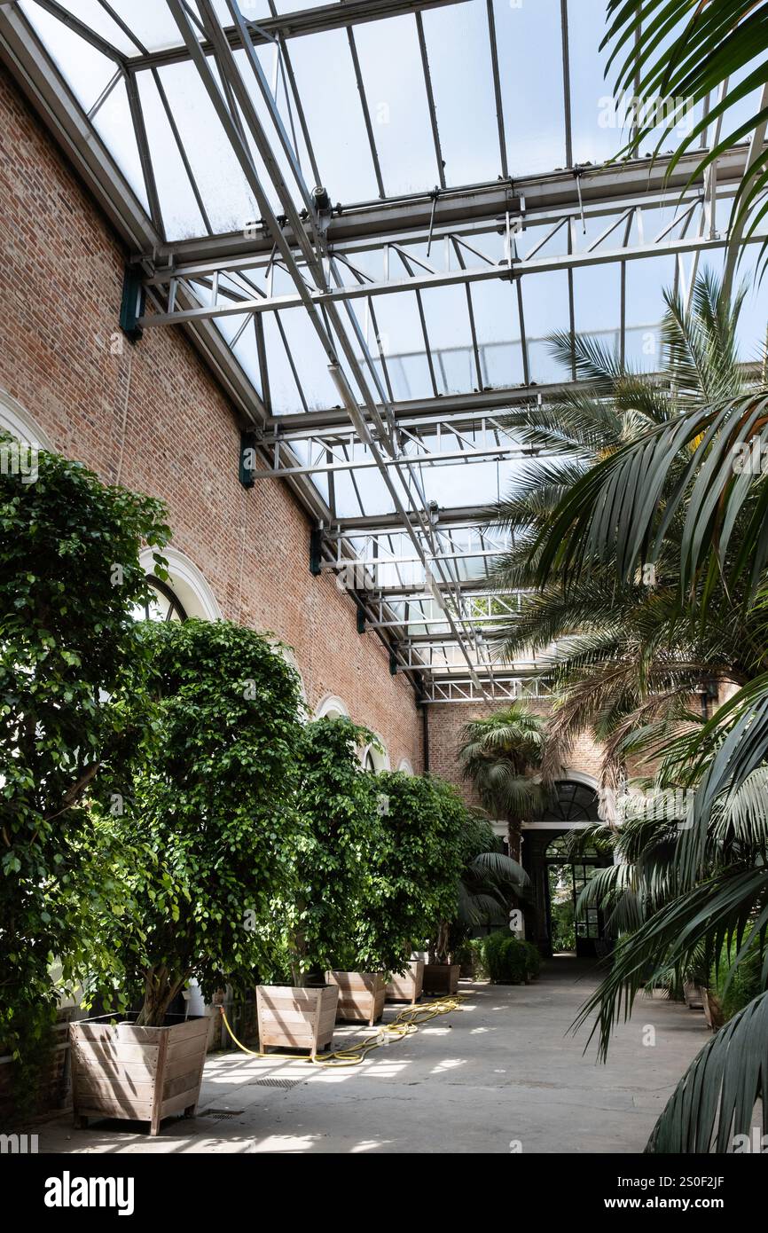 Greenhouse complex in the 'Kruidtuin' (Botanical Garden) in Leuven ...