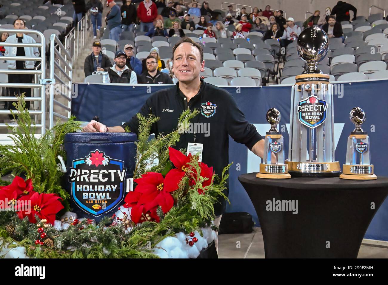 San Diego, California, USA. 27th Dec, 2024. Competitive eater Joey ...