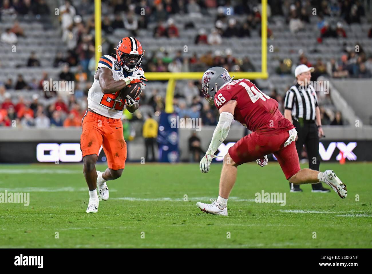San Diego, California, USA. 27th Dec, 2024. Syracuse Orange running back Yasin Willis (23) runs ...