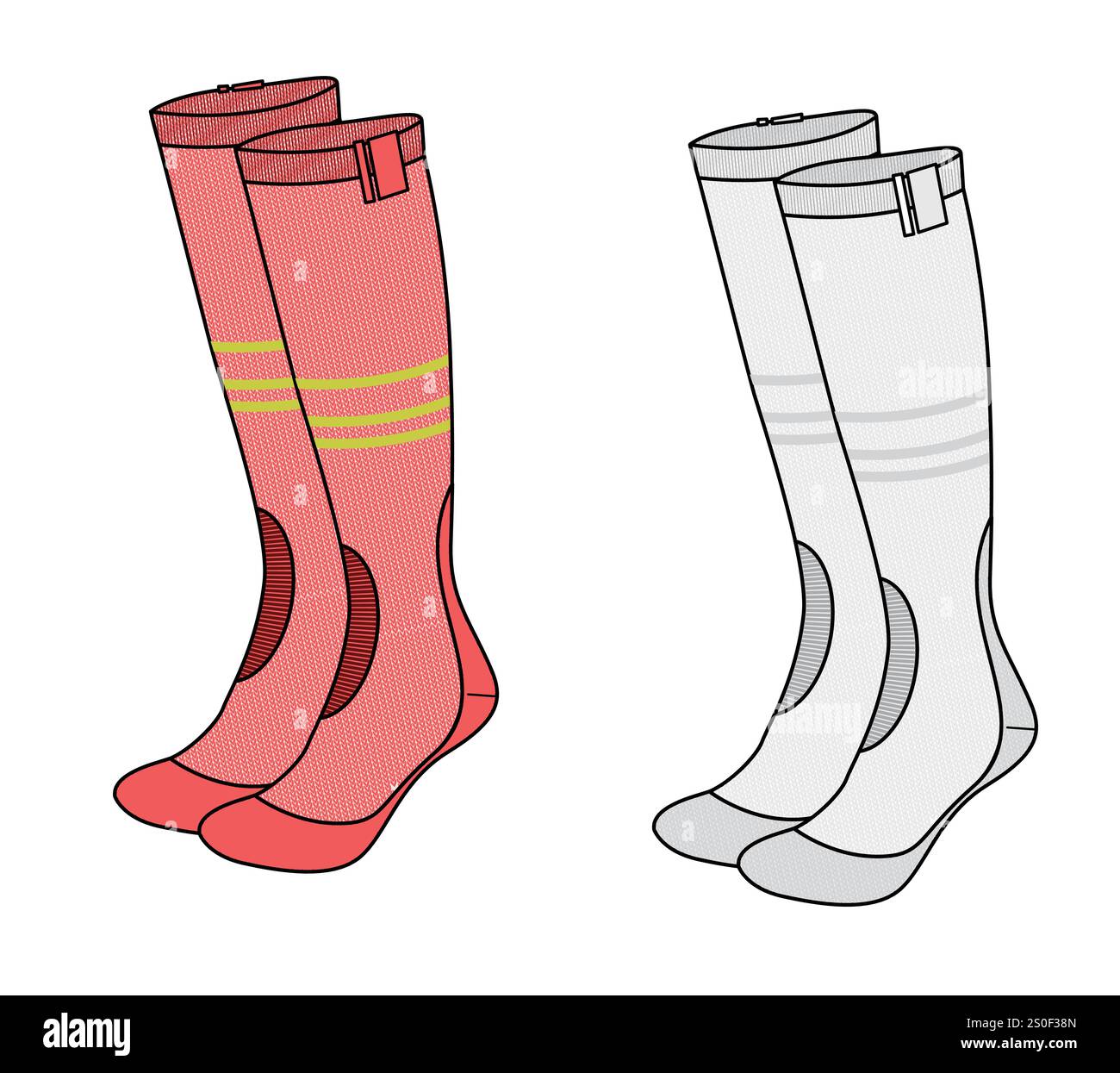 Ladies knee high socks template Cut Out Stock Images & Pictures - Alamy