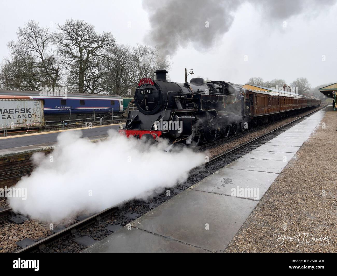 BR Standard 4MT steam locomotive number 80151 at Horsted Keynes Station ...