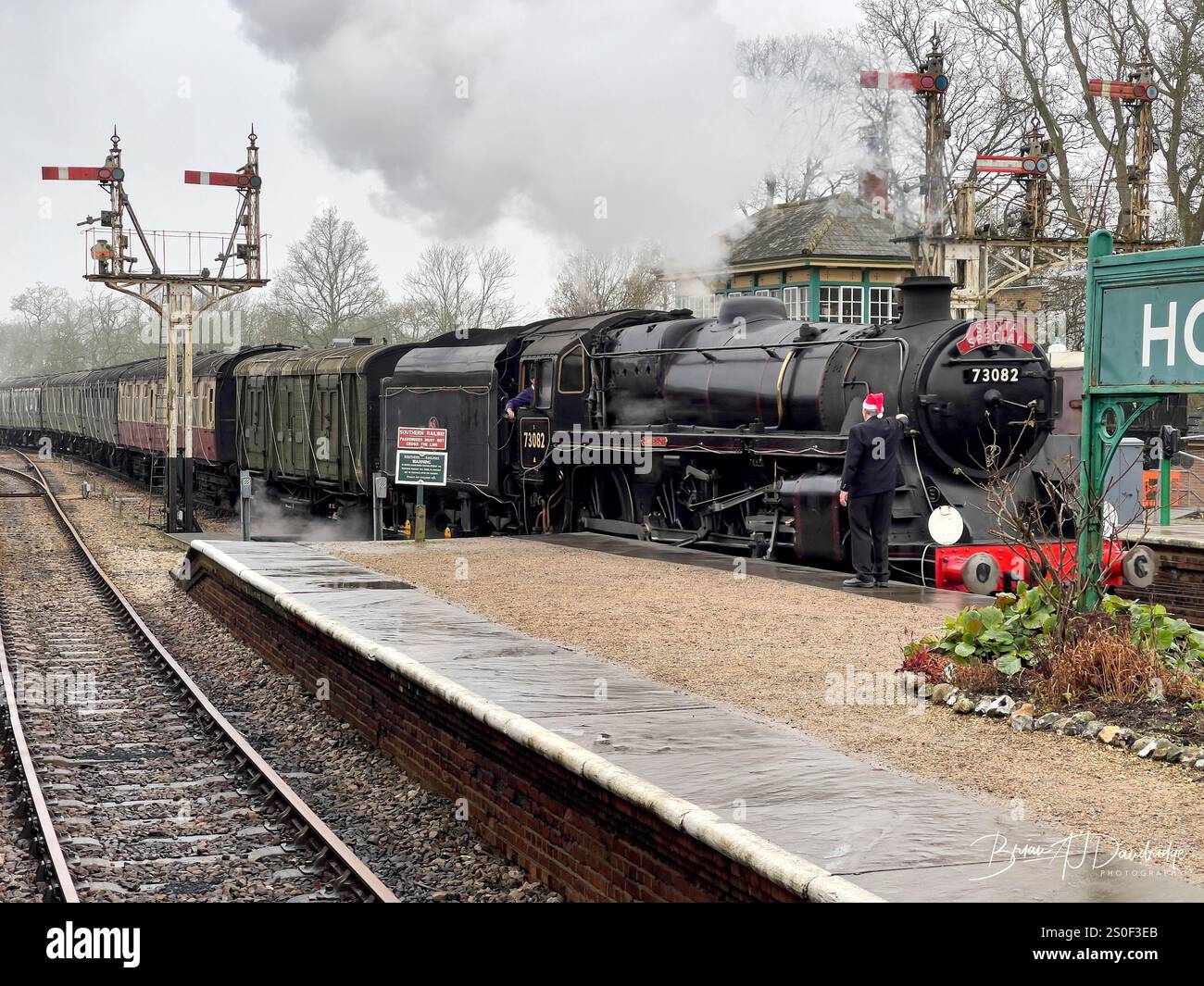 BR Standard Class 5, Camelot with a Santa Special train on the Bluebell ...