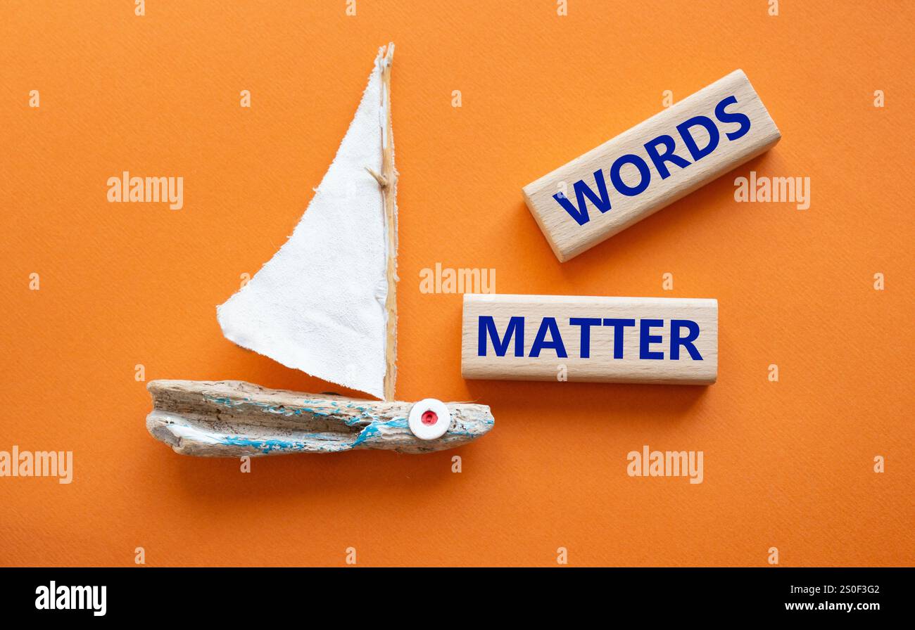 Words Matter symbol. Concept word Words Matter on wooden blocks ...