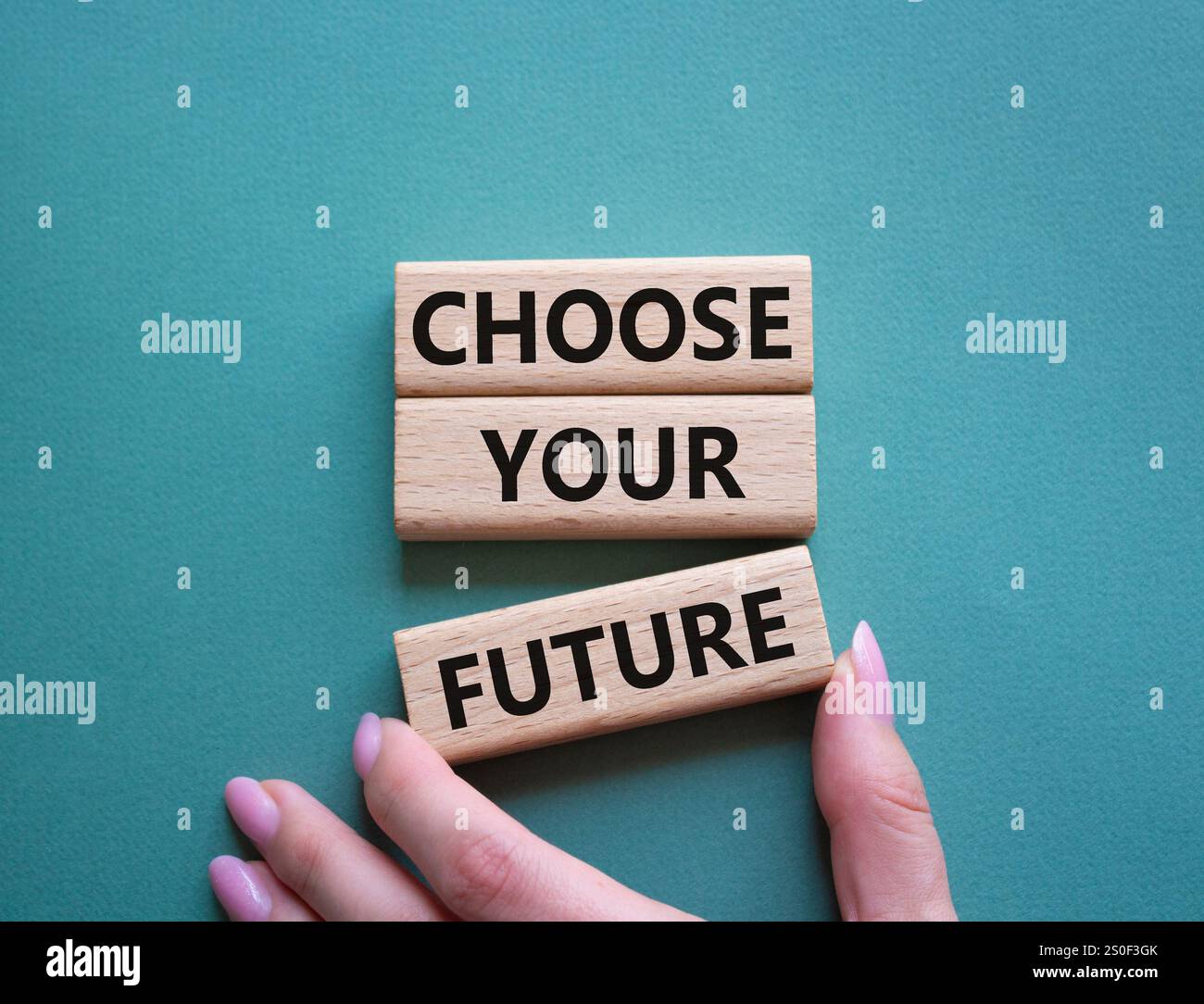 Choose your future symbol. Wooden blocks with words Choose your future ...