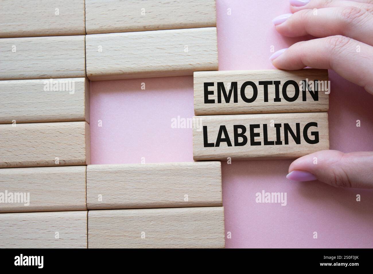 Emotion Labeling symbol. Concept words Emotion Labeling on wooden ...
