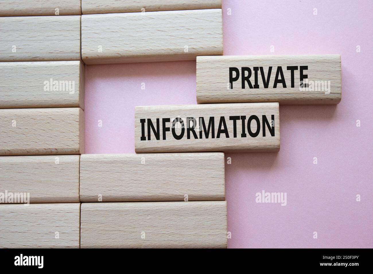 Private Information symbol. Wooden blocks with words Private ...