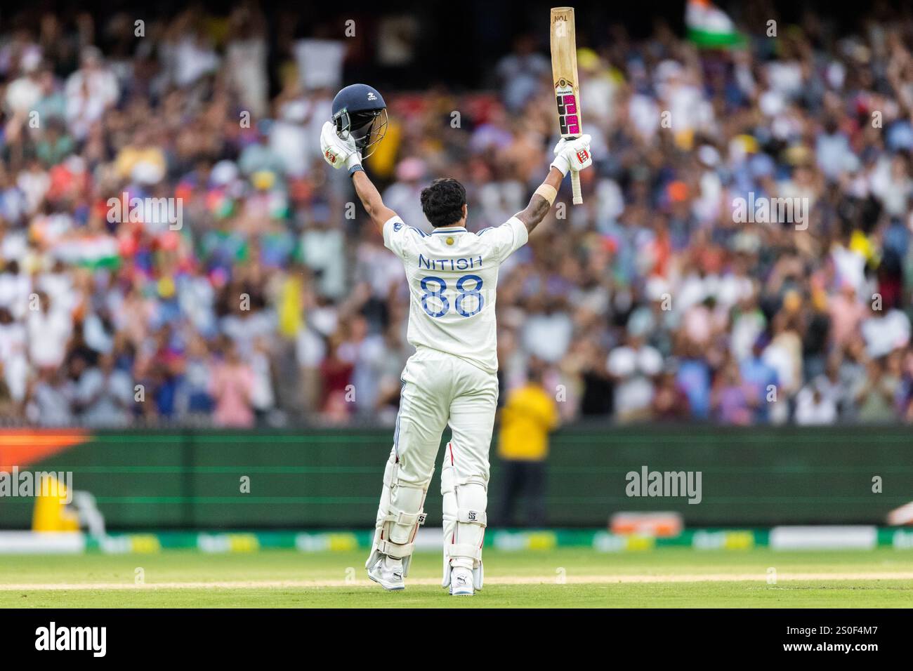Melbourne, Australia, 28 December, 2024. Nitish Kumar Reddy of India ...