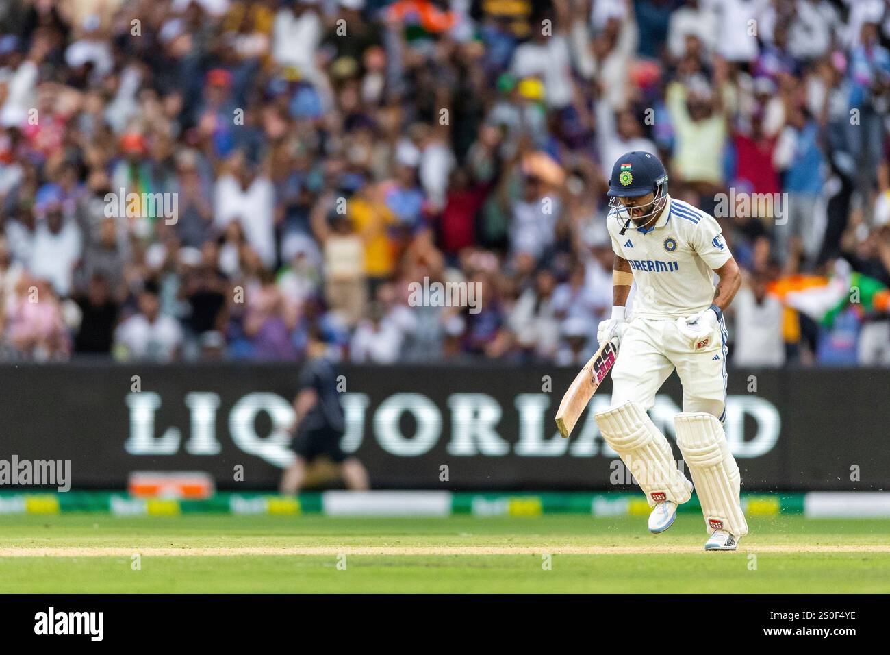 MELBOURNE, AUSTRALIA - DECEMBER 28: Nitish Kumar Reddy of India ...