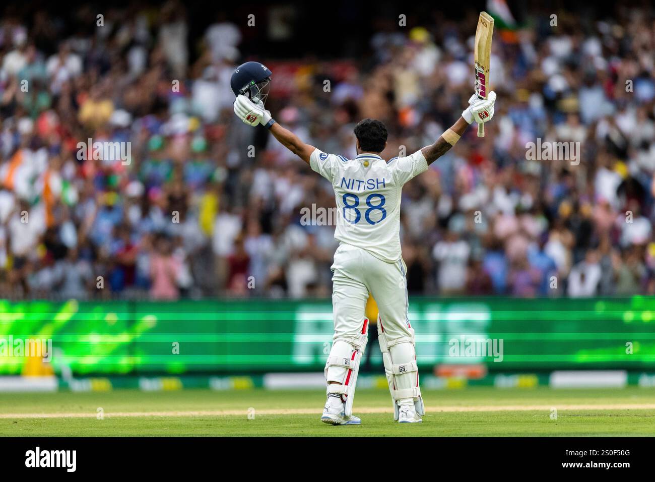 MELBOURNE, AUSTRALIA - DECEMBER 28: Nitish Kumar Reddy of India ...