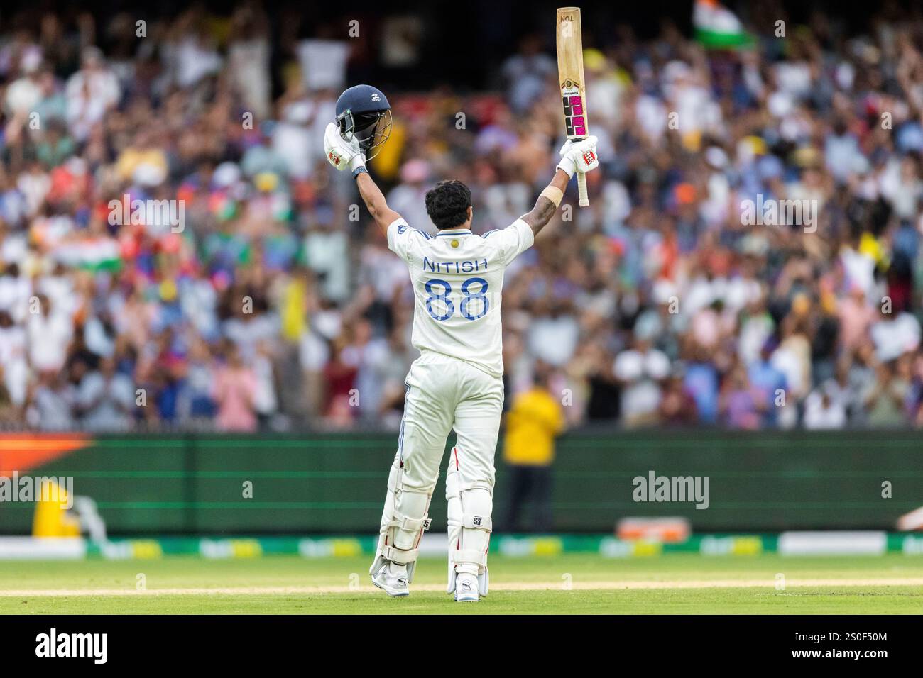 MELBOURNE, AUSTRALIA - DECEMBER 28: Nitish Kumar Reddy of India ...