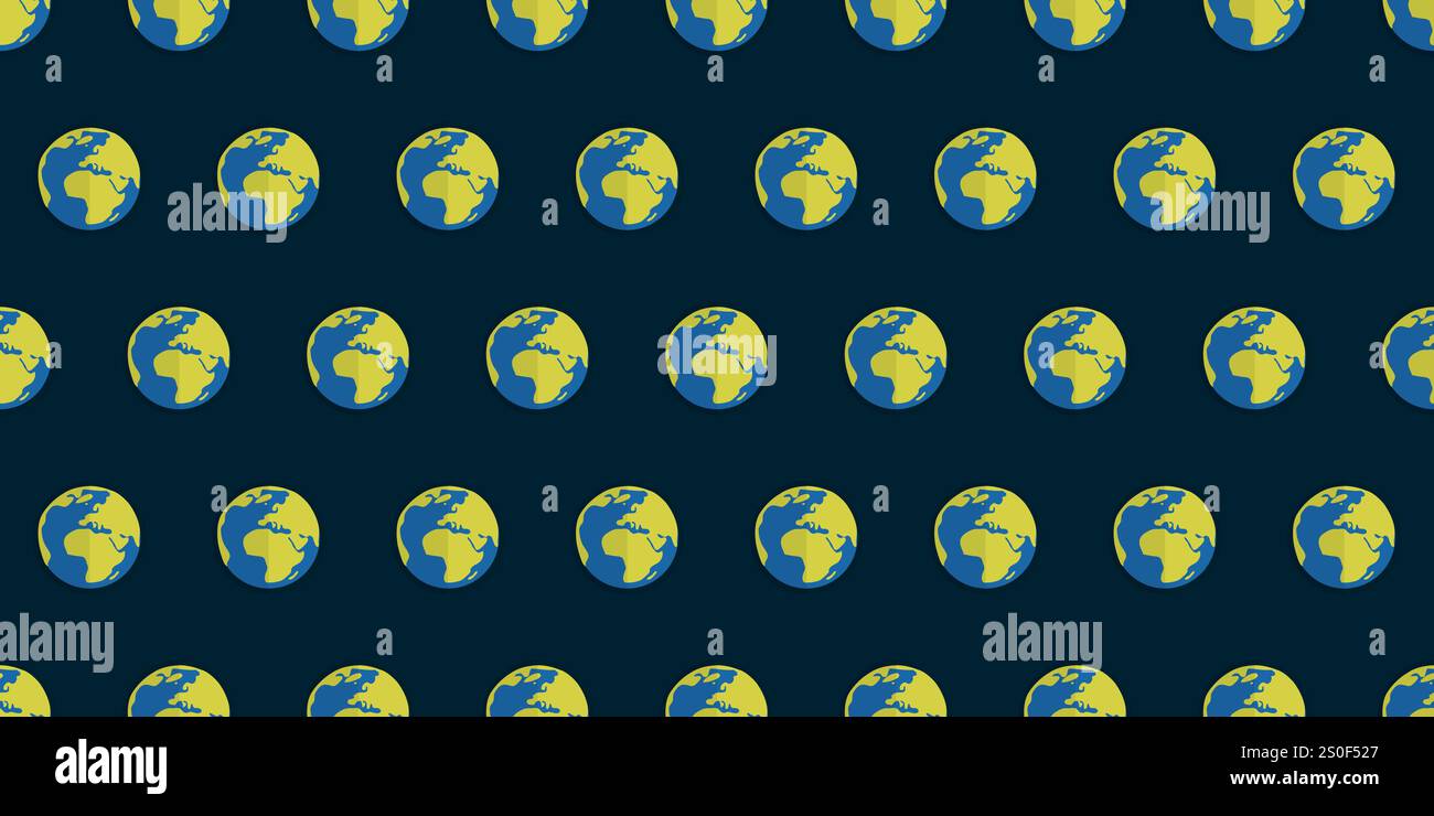 Lots of Blue and Green Earth Globes Pattern, Mosaic Texture on Dark ...
