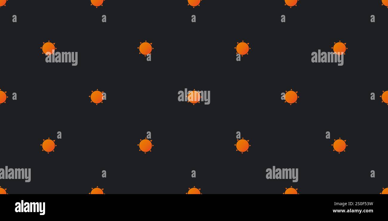 Rows of Orange Suns on Dark Brown Background, Seamless Texture for Web ...