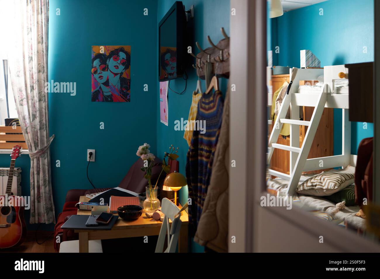 Cluttered Room Belonging To Students Stock Photo - Alamy