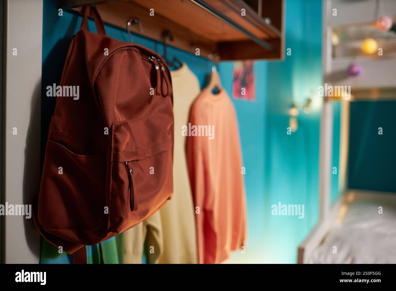 Backpack hanger hi-res stock photography and images - Alamy