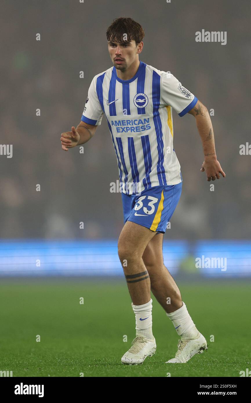 Brighton and Hove, UK. 27th Dec, 2024. Matt O'Riley of Brighton and ...