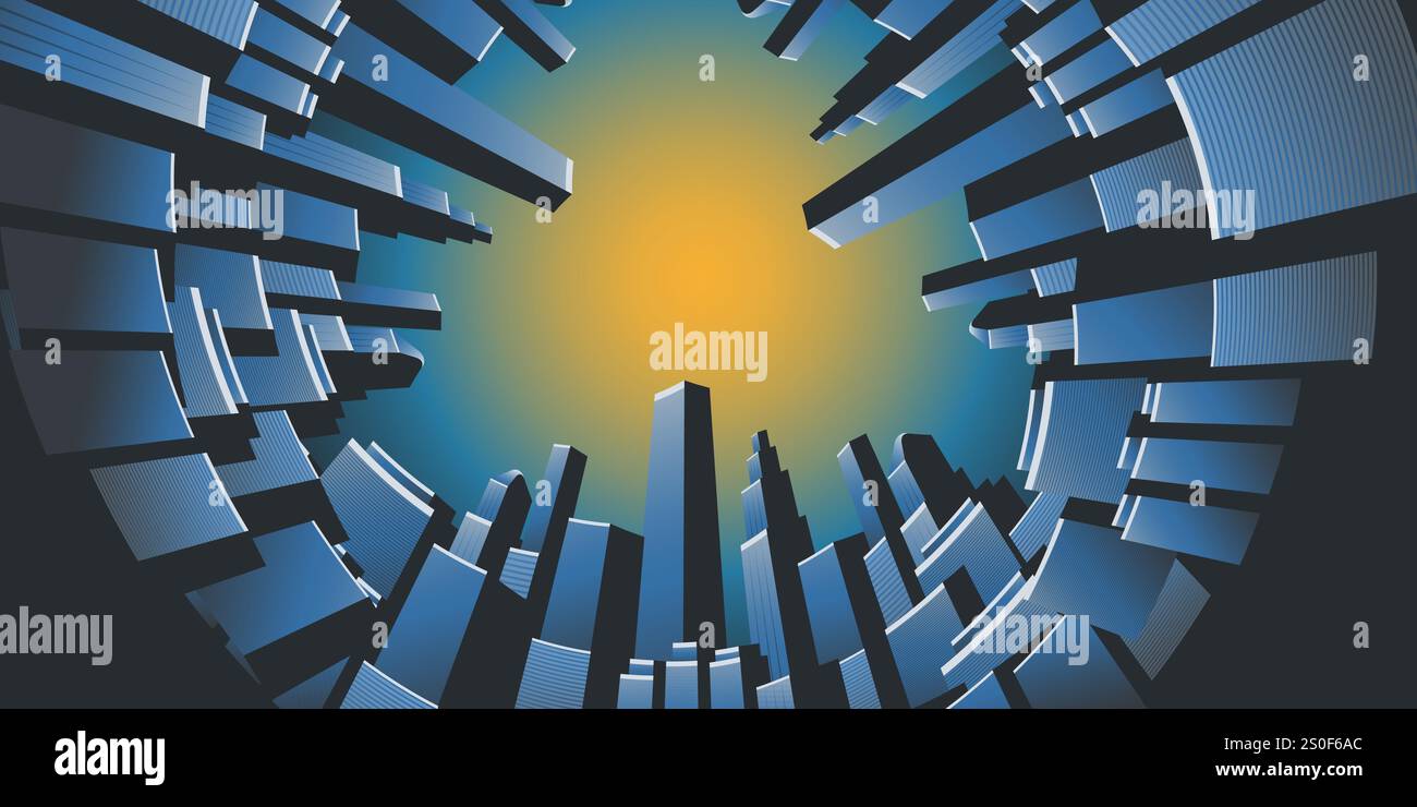 Looking Up to the Sky from the Ground- Perspective View of Towering ...