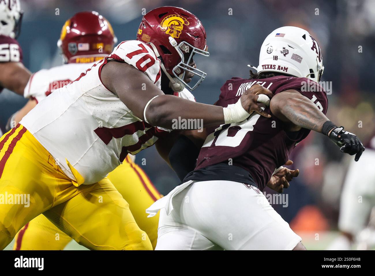 Las Vegas, NV, USA. 27th Dec, 2024. Texas A&M Aggies defensive lineman ...