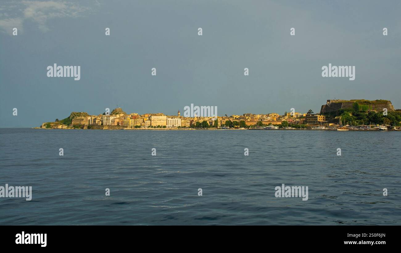 The historic Corfu Old Town in Greece. A UNESCO World Heritage Site, it ...