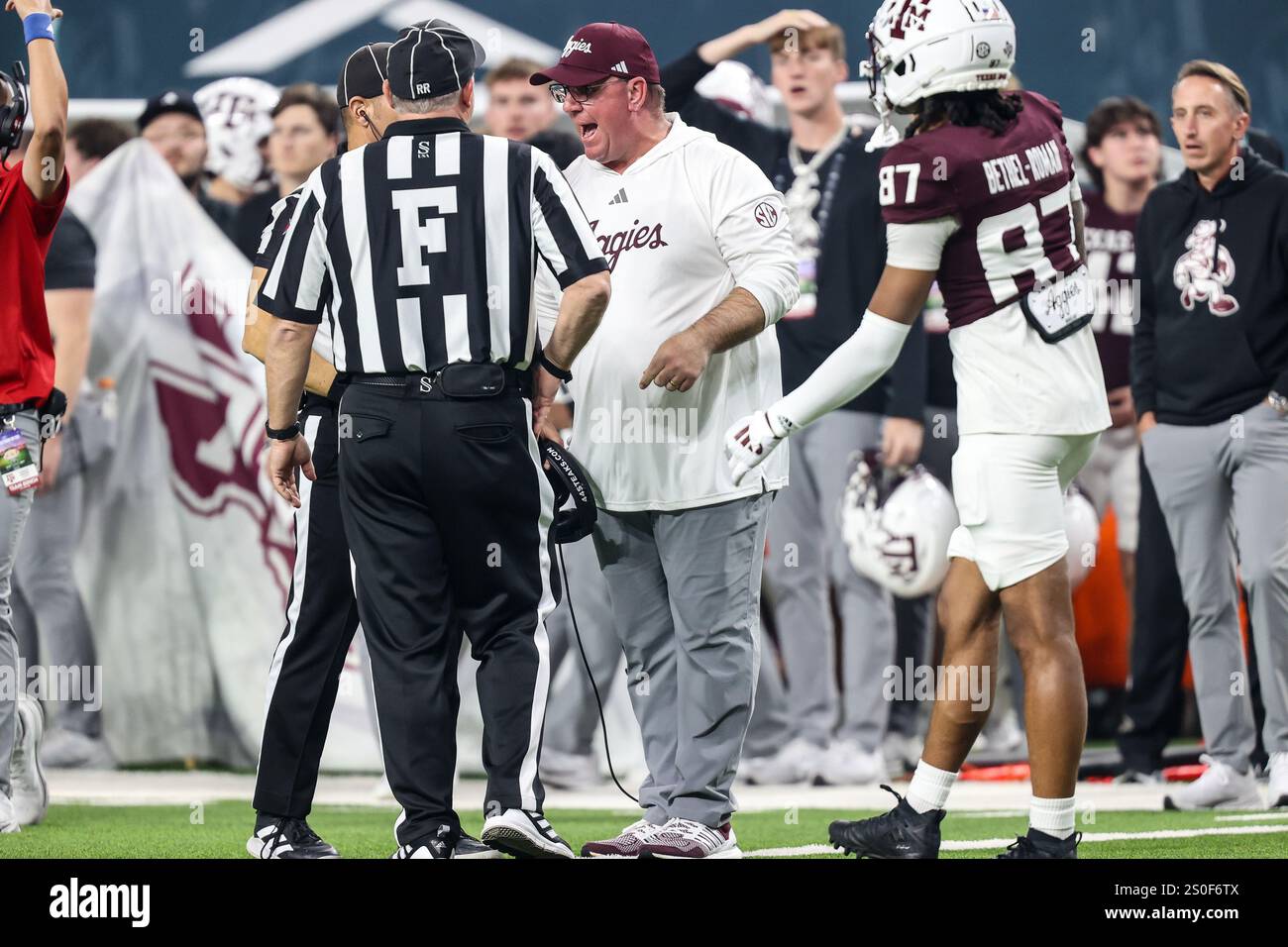Las Vegas, NV, USA. 27th Dec, 2024. Texas A&M Aggies head coach Mike ...