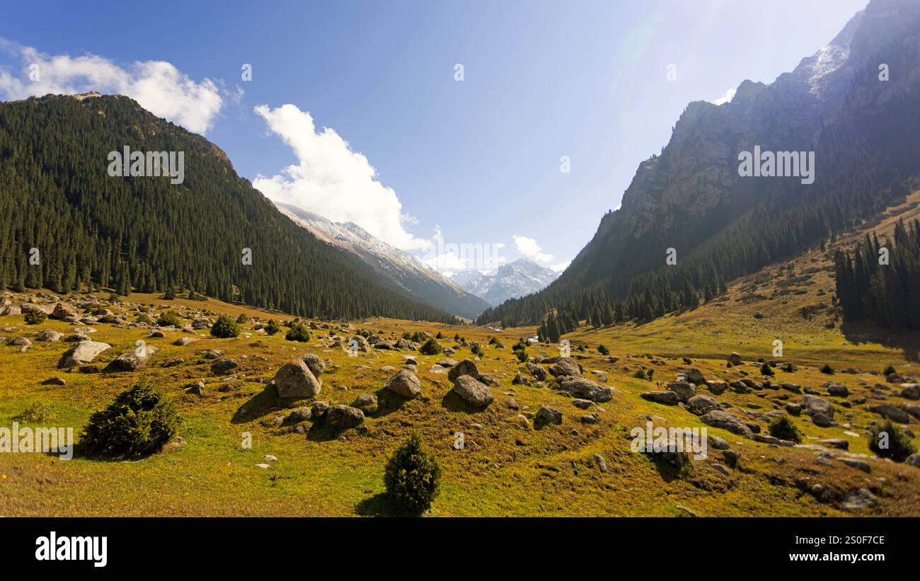 the beautifull valley in Altyn Arashan area Stock Photo - Alamy