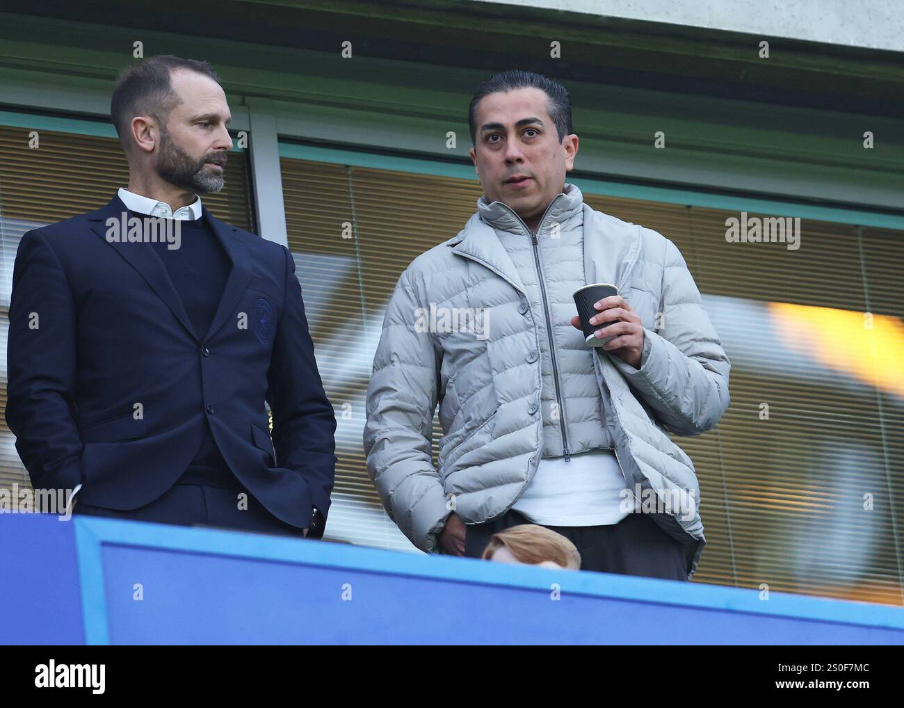 London, UK. 26th Dec, 2024. Chelsea co-owner Behdad Eghbali (R) during ...