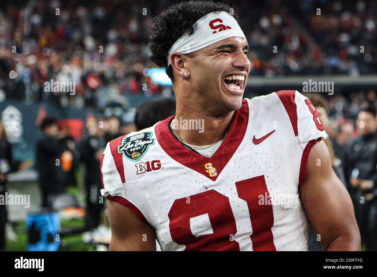 Las Vegas, USA. December 27, 2024: USC Trojans wide receiver Kyle Ford ...