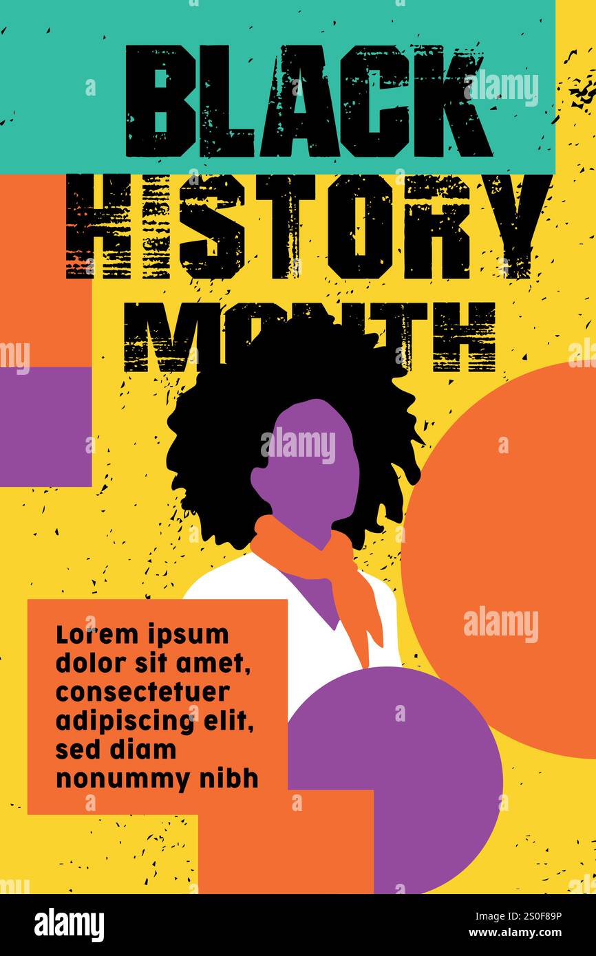 black history month poster design with vibrant colors and afrocentric ...