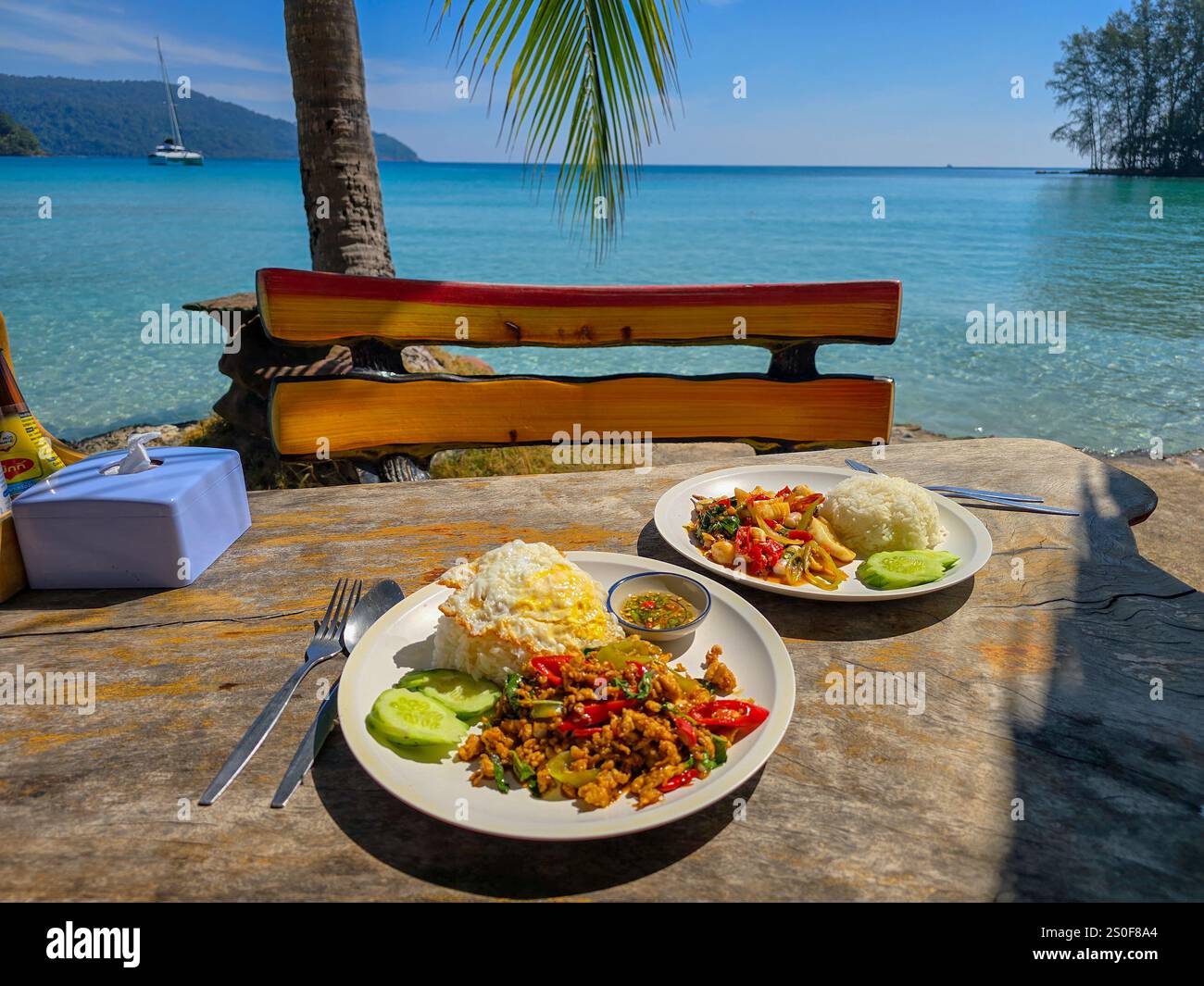 Enjoy a delightful meal featuring vibrant Thai Phat kaphrao dishes ...