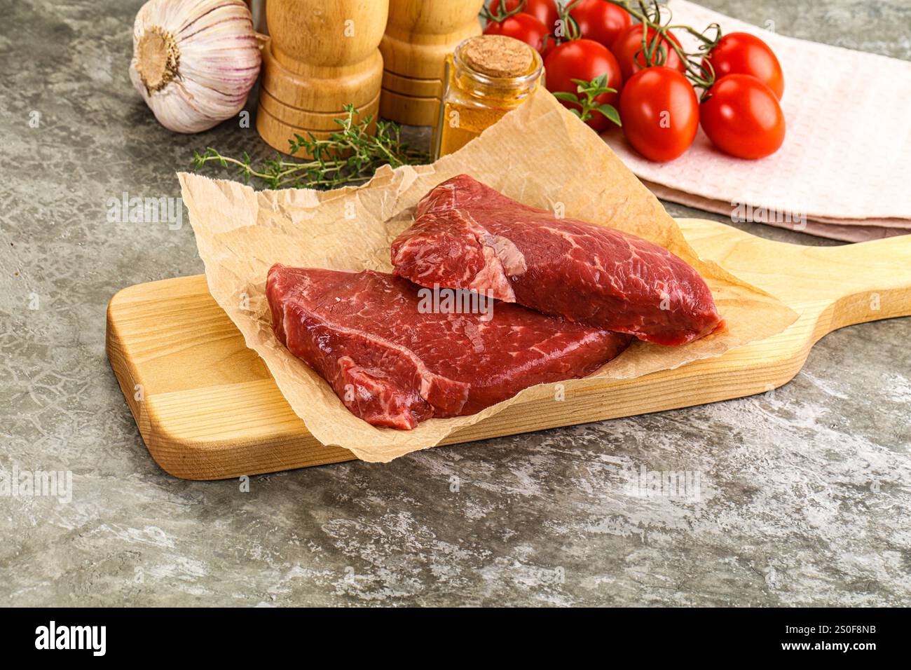 Raw marble uncooked prime beef steak Stock Photo - Alamy