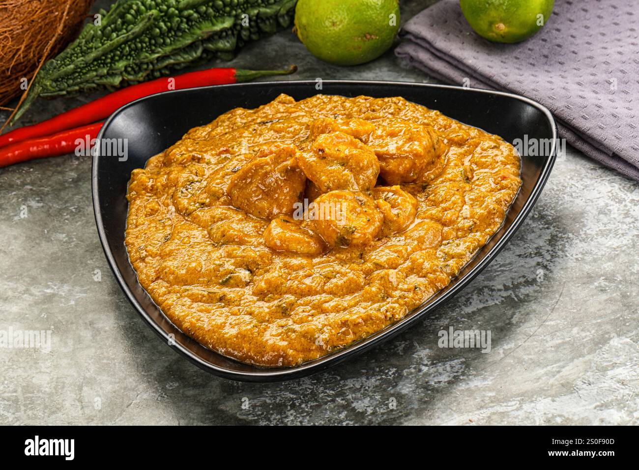 Hot Indian prawn masala with spices Stock Photo - Alamy