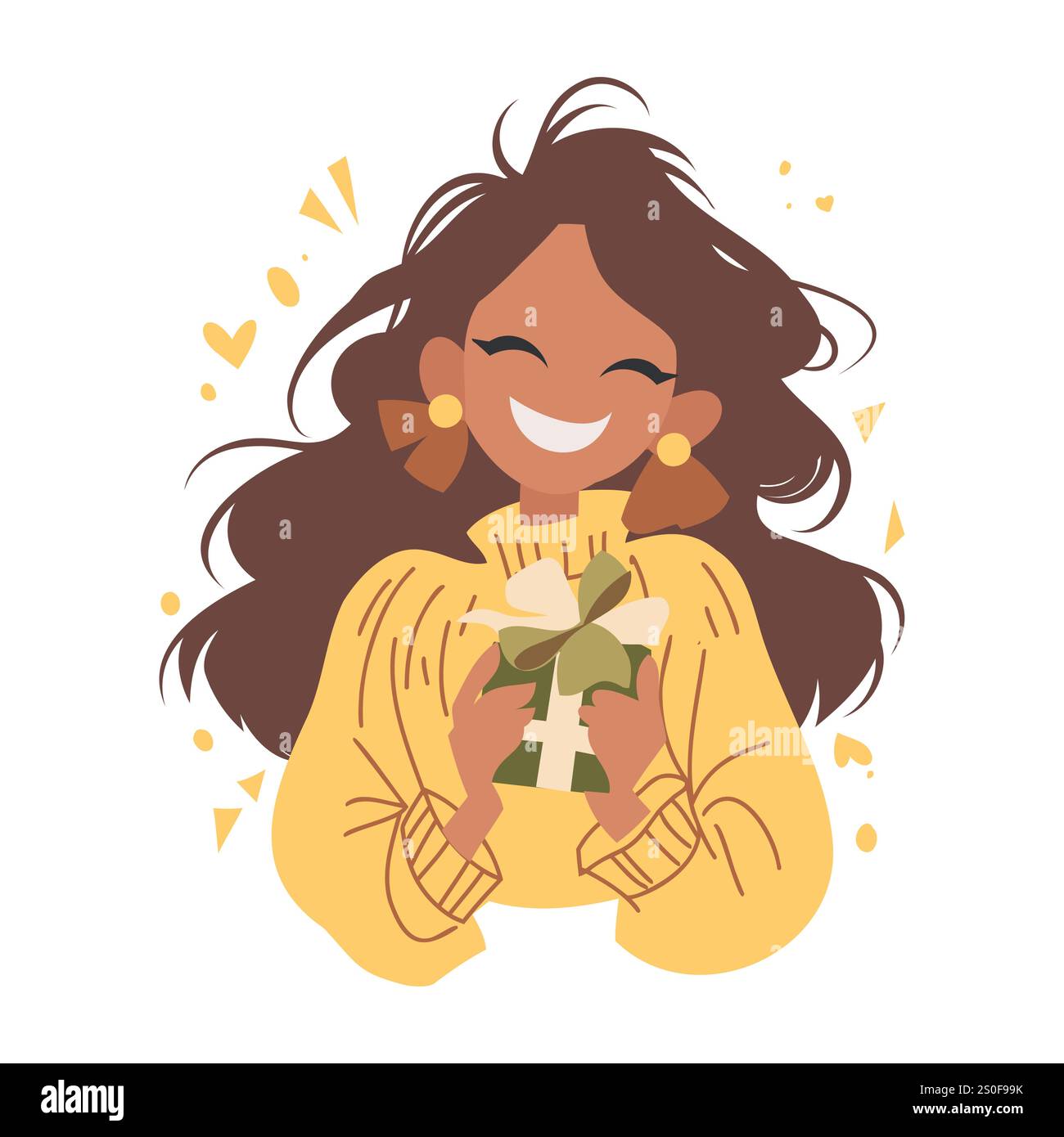 Excited woman glasses in Stock Vector Images - Alamy