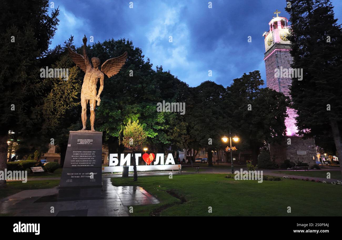 A view from the Historical Clock Tower in Bitola, Macedonia Stock Photo ...