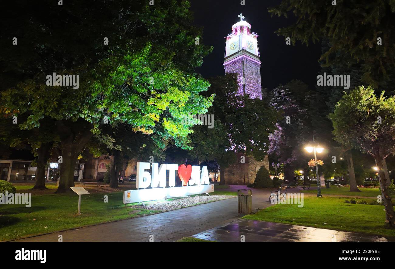 A view from the Historical Clock Tower in Bitola, Macedonia Stock Photo ...
