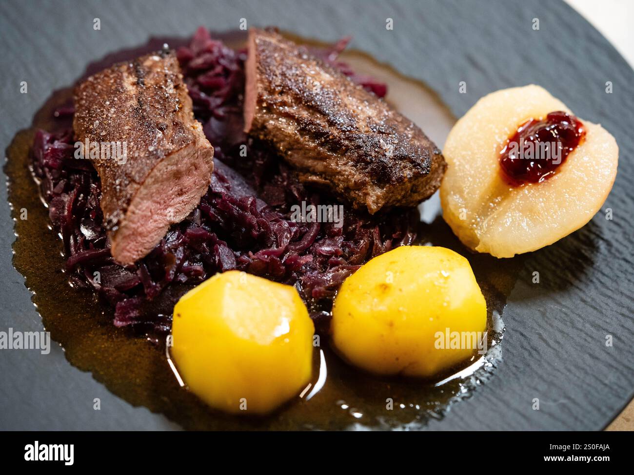 Venison deer game filet hi-res stock photography and images - Alamy