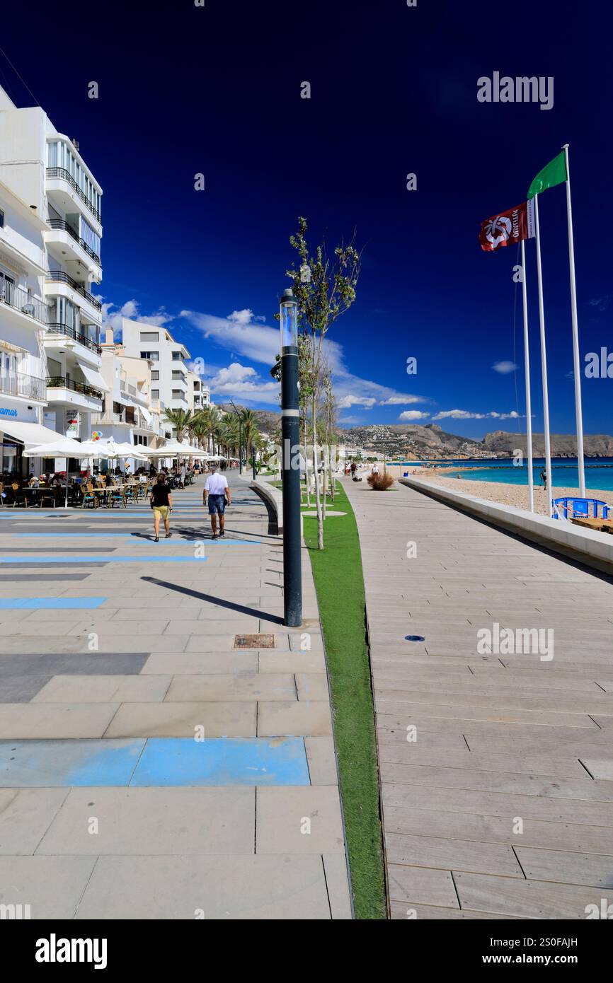 The promenade at Mirador Paseo Maritimo, coastal fishing town of Altea ...