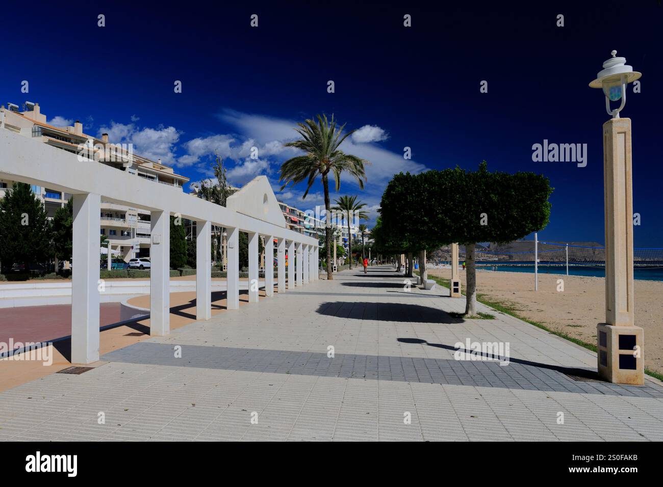 The promenade at Mirador Paseo Maritimo, coastal fishing town of Altea ...