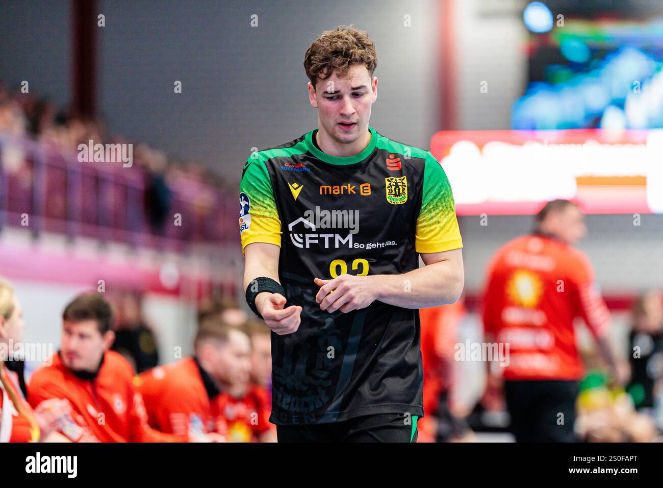 Pierre Busch (VfL Eintracht Hagen, #83) GER, TuS N-Luebbecke vs. VfL ...