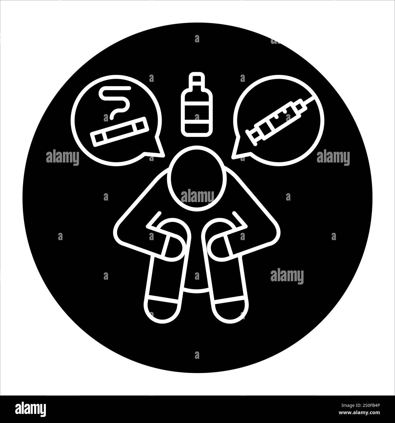 Addiction line color icon. Sign for web page, mobile app, button, logo ...