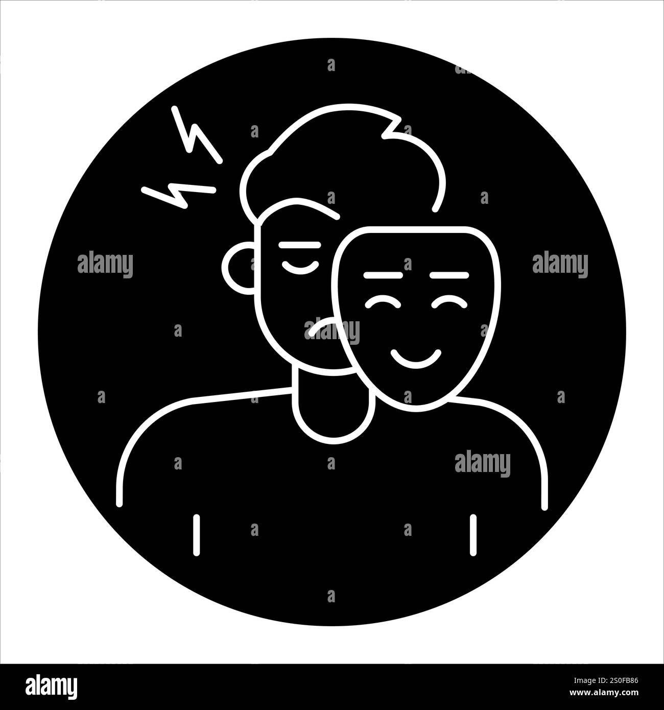 Bipolar affective disorder line color icon. Sign for web page, mobile ...