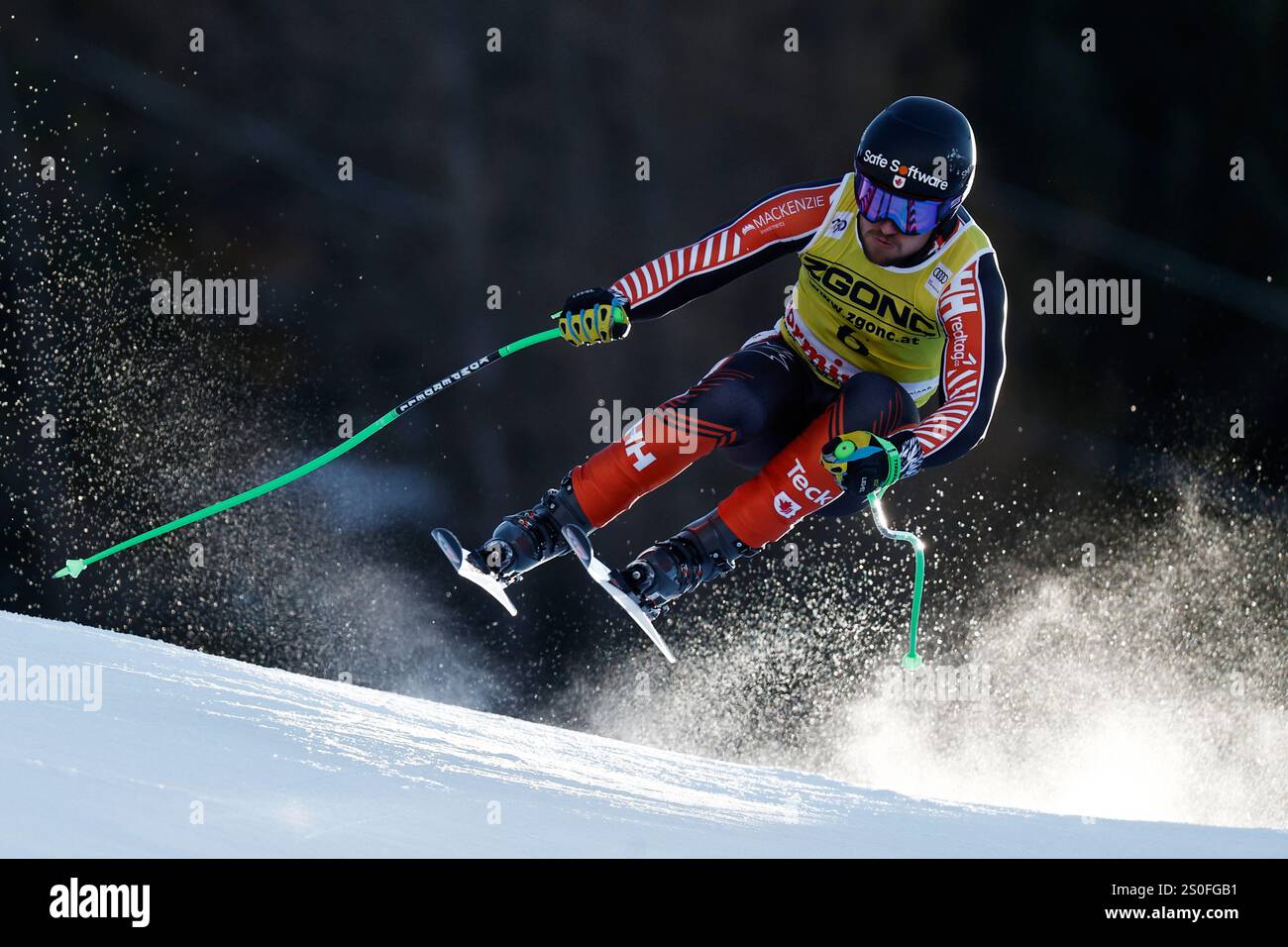 Canada's Cameron Alexander speeds down the course during an alpine ski ...