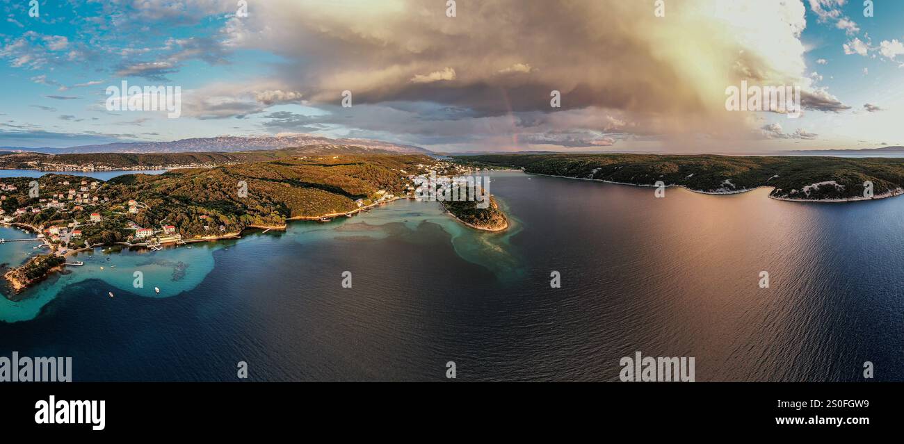 Storm building over the island of Rab Stock Photo - Alamy