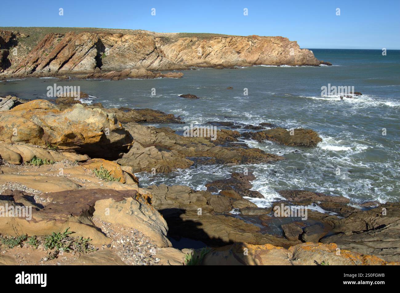 Strandfontein beach with rocky cliffs on the Cape West Coast of South ...