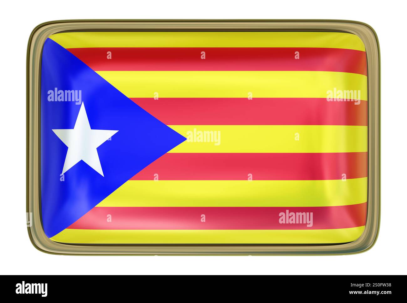 Catalonian Country Flag Badge isolated onthe white background Stock ...