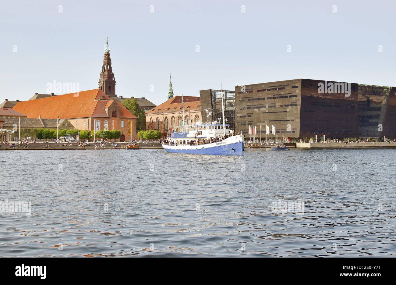 Copenhagen, Denmark. December 24, 2024. View of a channel in Copenhagen ...