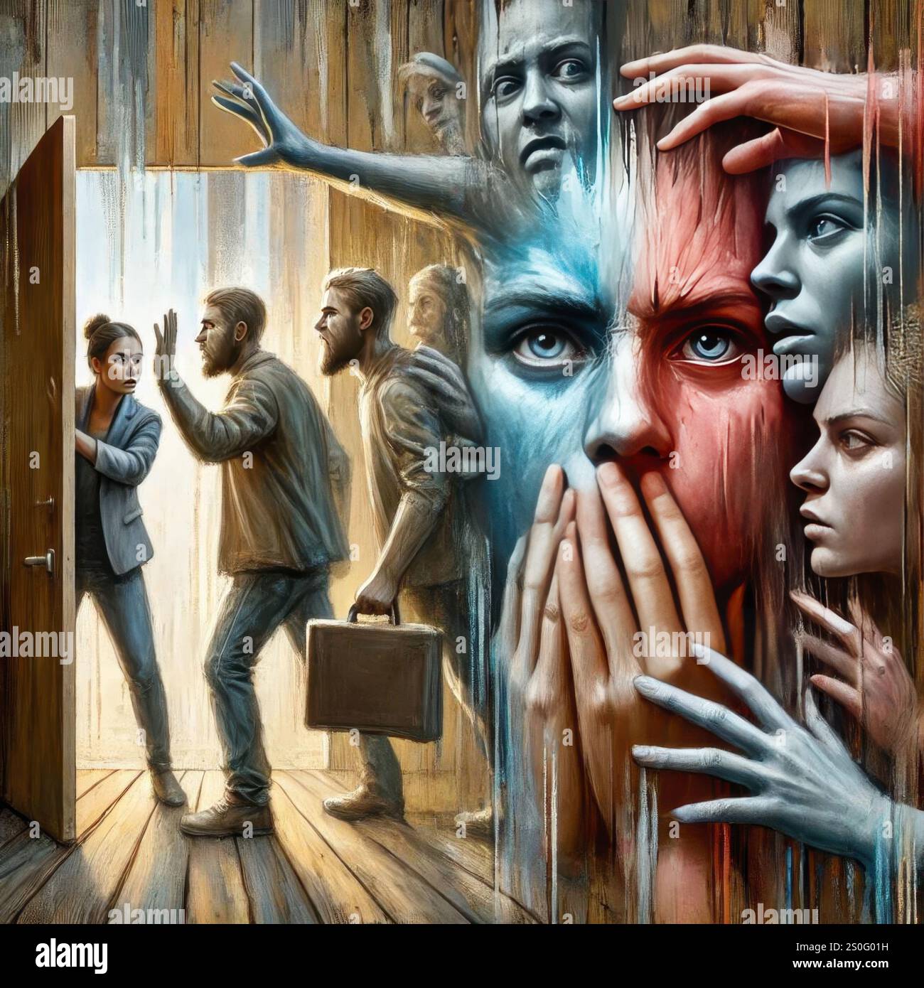 A visual of suppressed emotions in a controlled environment. Generated ...