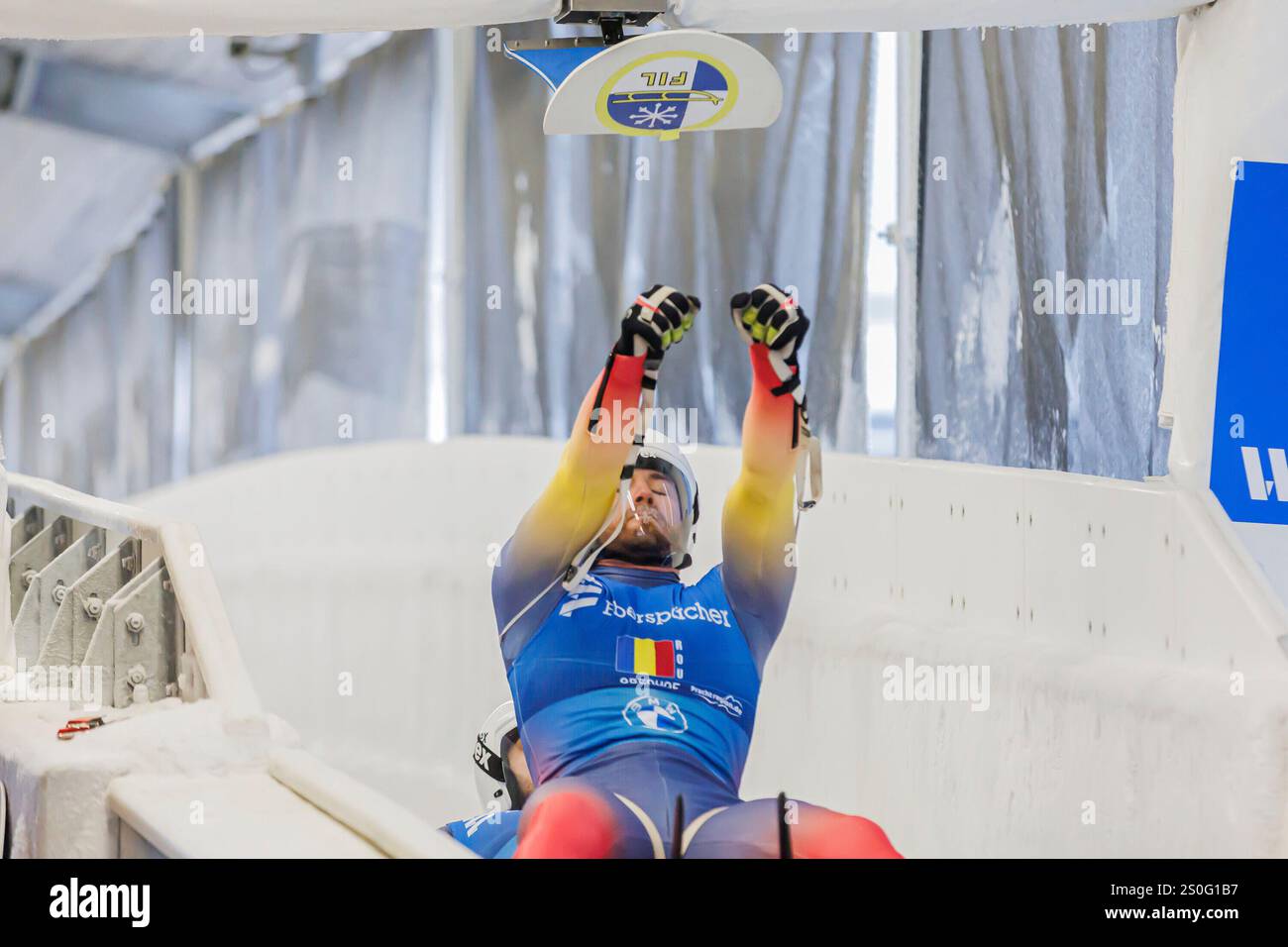 Oberhof, Deutschland. 15th Dec, 2024. Vasile Marian Gitlan mit Darius Serban (ROU, Rumänien) bei ...